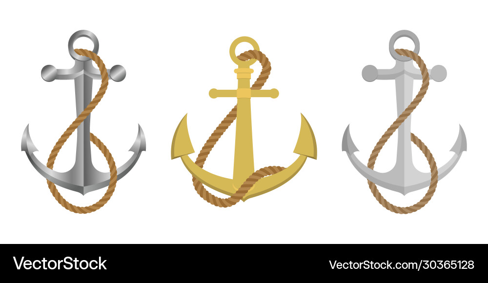 Anchor set Royalty Free Vector Image - VectorStock
