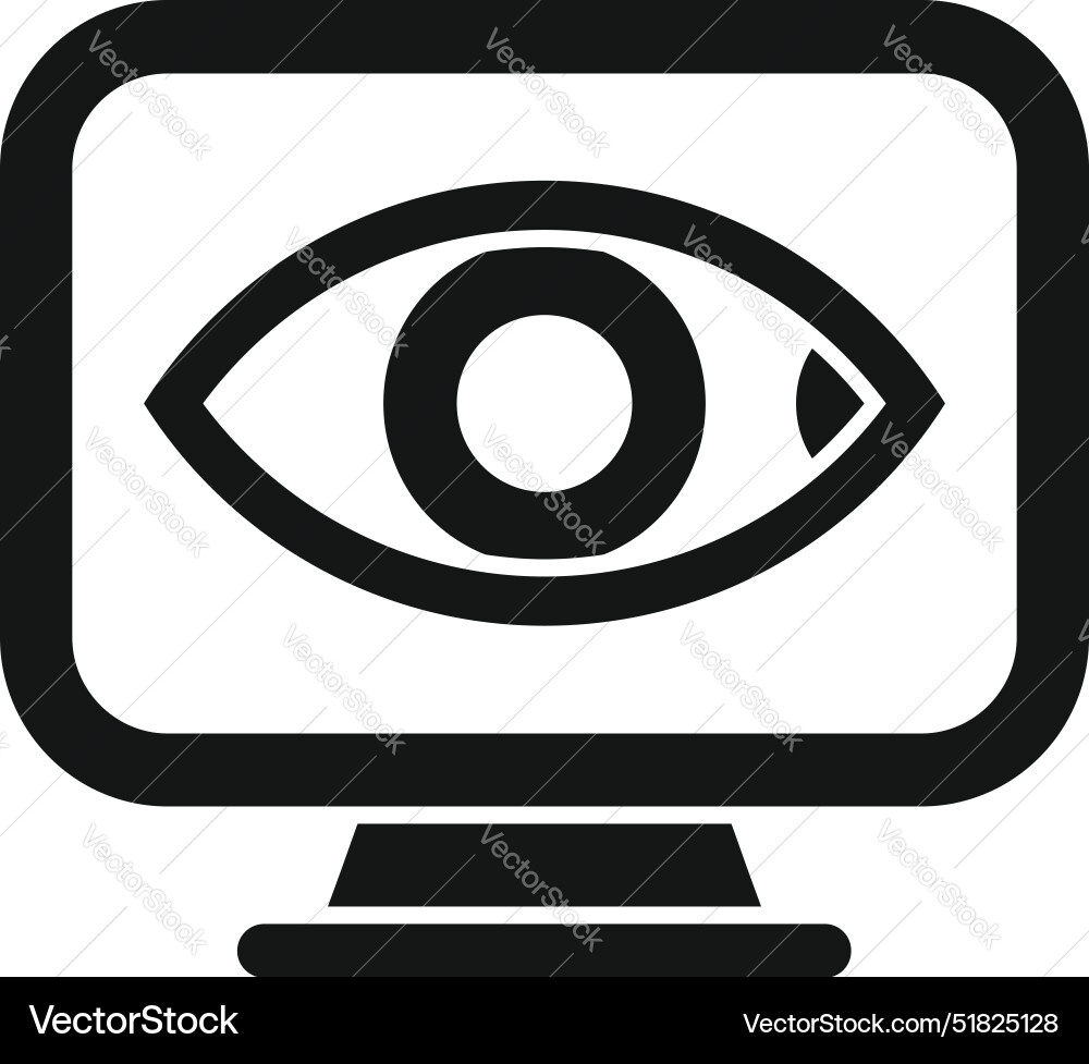 Computer monitoring user activity with eye symbol Vector Image