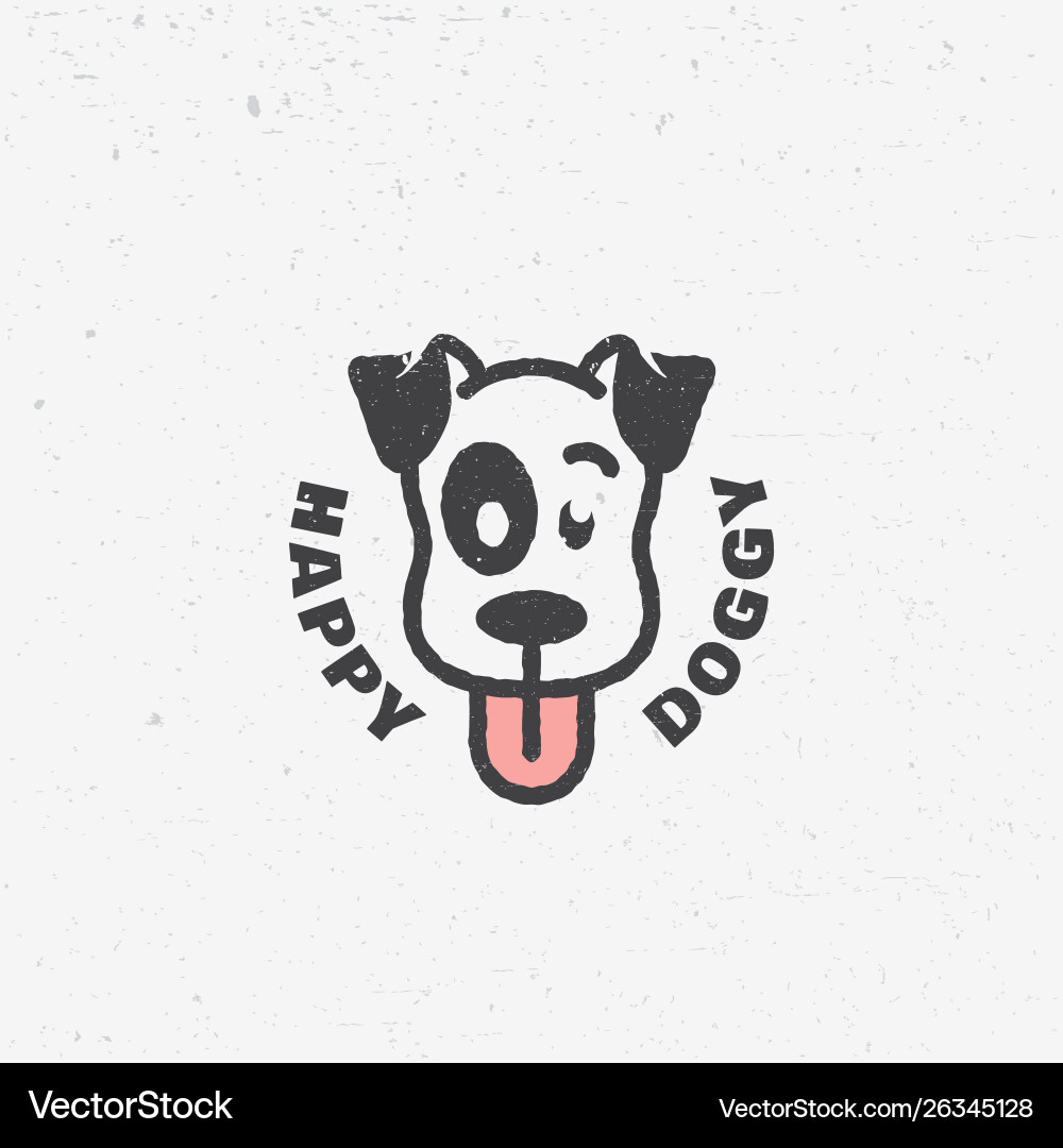Happy doggy logo Royalty Free Vector Image - VectorStock