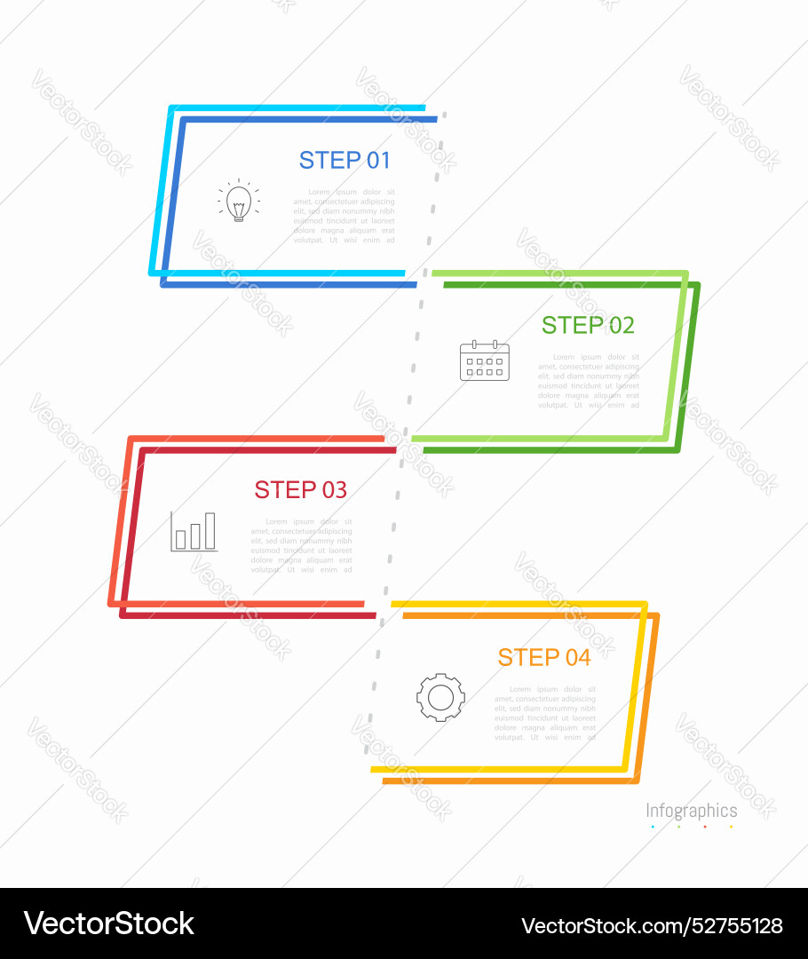Infographic 4 options design elements Royalty Free Vector
