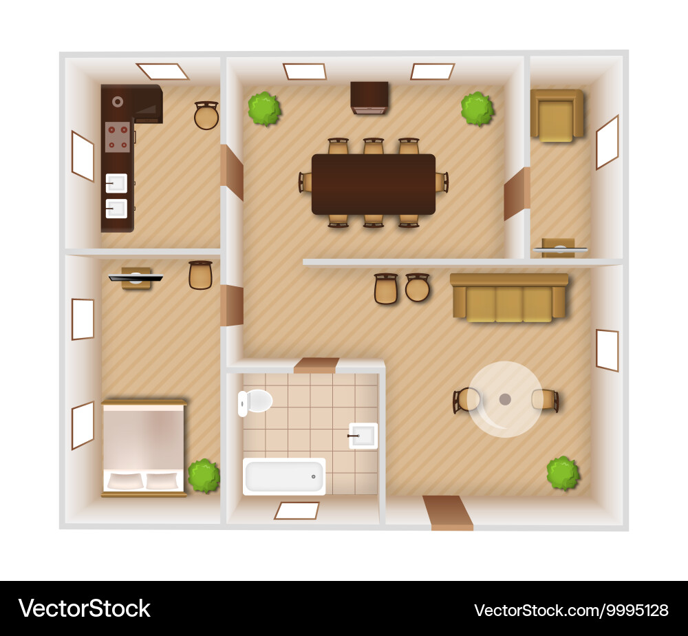 Interior top view Royalty Free Vector Image - VectorStock