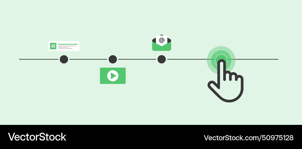 Last-click attribution in digital marketing Vector Image