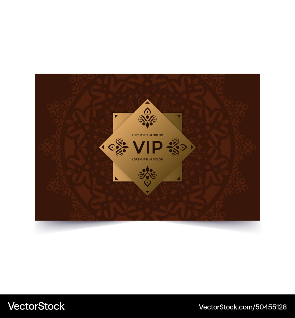 Luxury dark vip card in ornament texture Vector Image