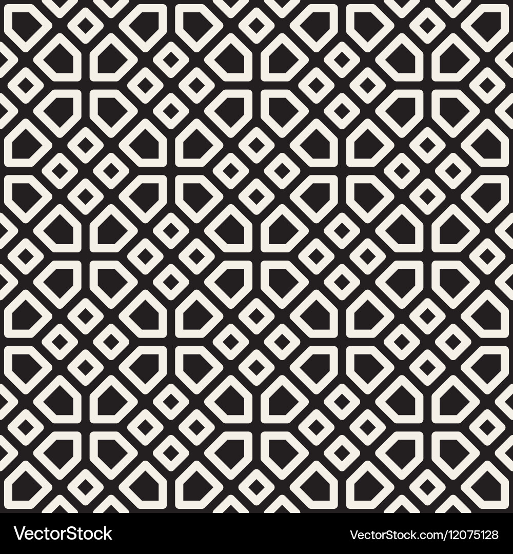 Seamless black and white mosaic lattice Royalty Free Vector