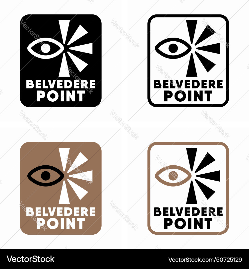 Belvedere point information sign Royalty Free Vector Image
