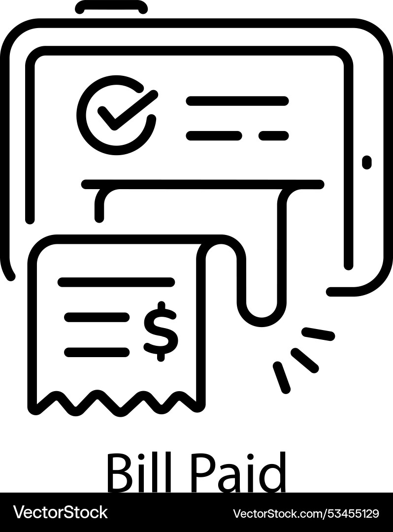 Bill paid Royalty Free Vector Image - VectorStock