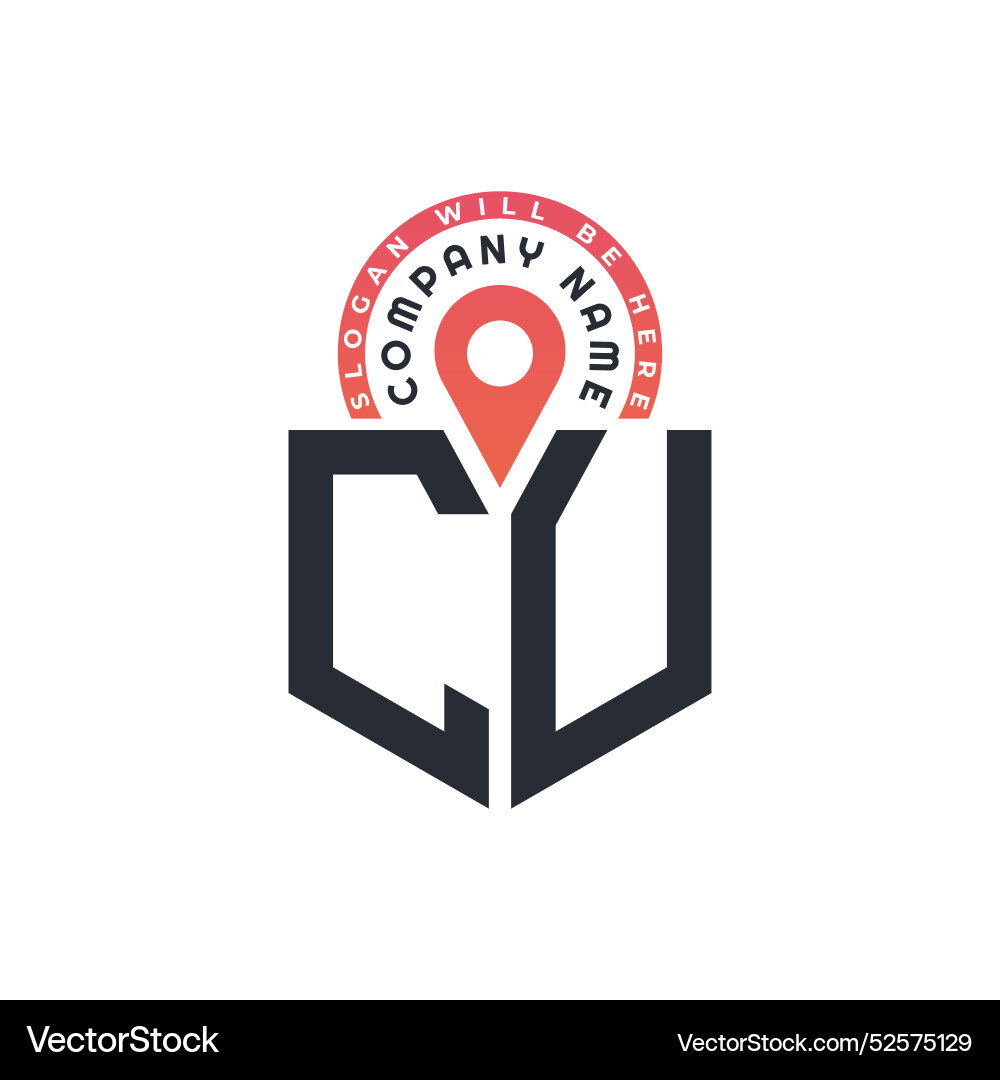Cu location logo design for human resources Vector Image