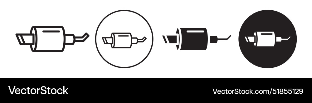 Exhaust muffler icon set collection for web Vector Image