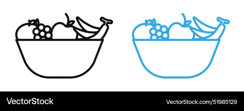 Fruit basket icon mark in filled style Royalty Free Vector