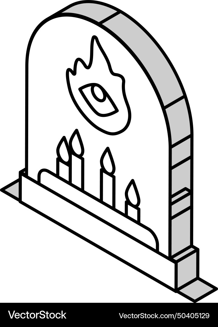 Grave zombie horror isometric icon Royalty Free Vector Image