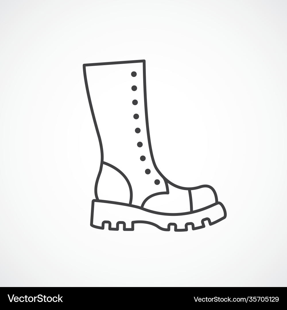 High military rocker boot Royalty Free Vector Image