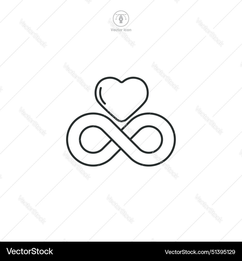 Infinity love symbol isolated on white background Vector Image