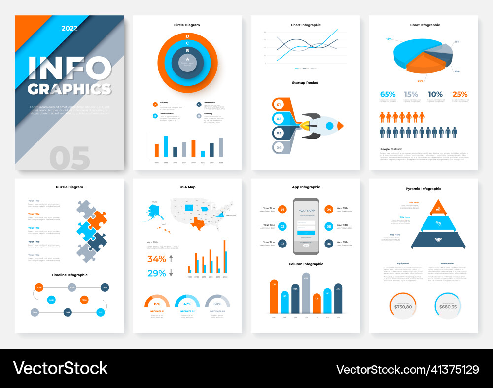 Infographic brochure template a4 pages Royalty Free Vector