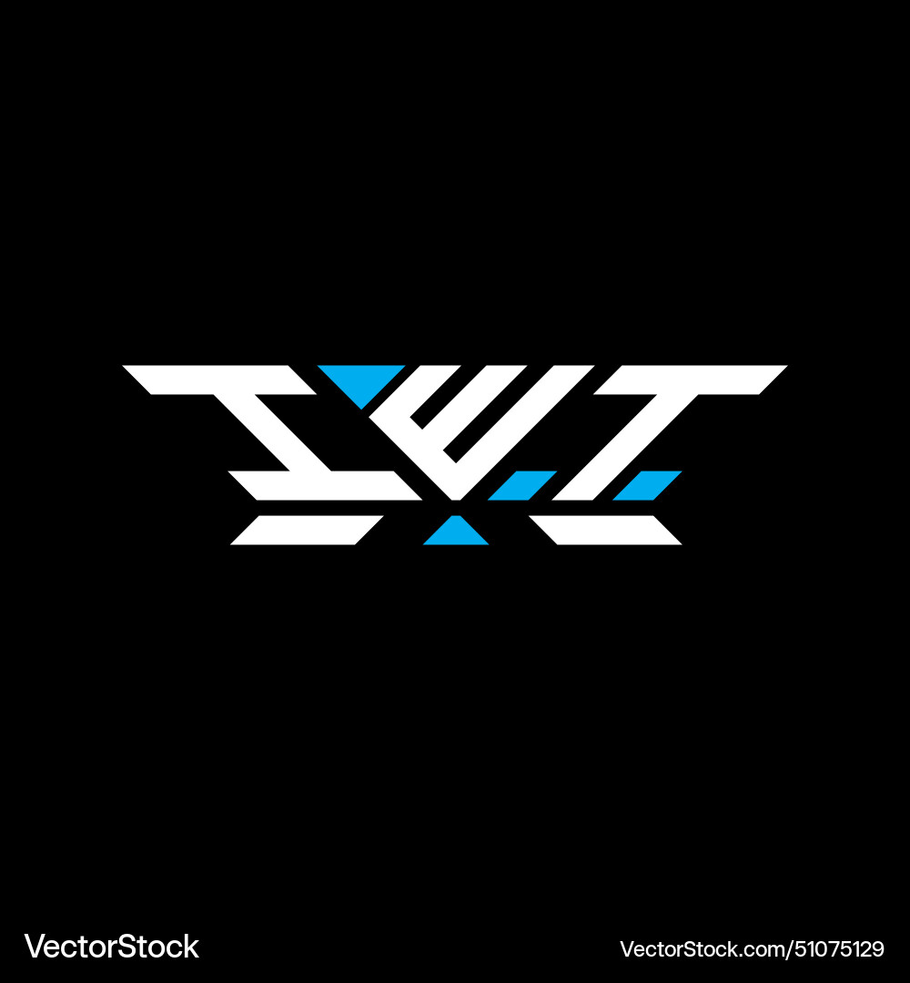 Iwt letter logo design simple and modern Vector Image