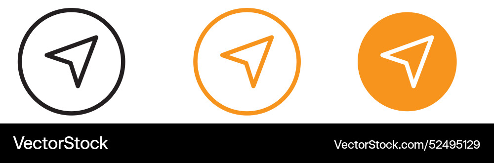 Navigator arrow icon set directional for maps Vector Image