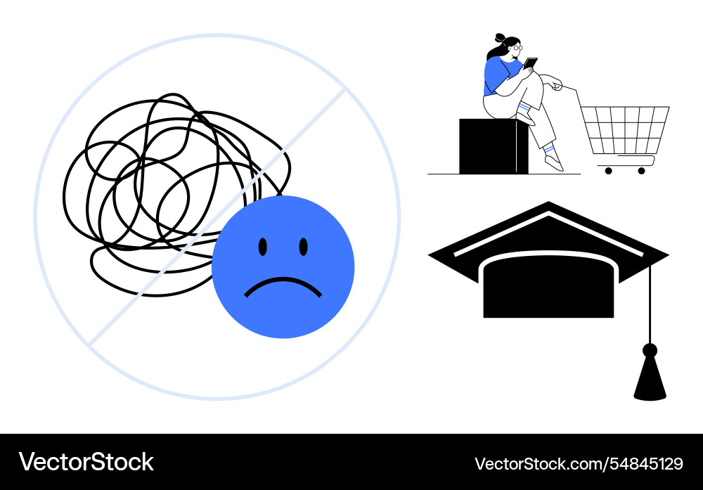 Overcoming mental mess balancing technology Vector Image