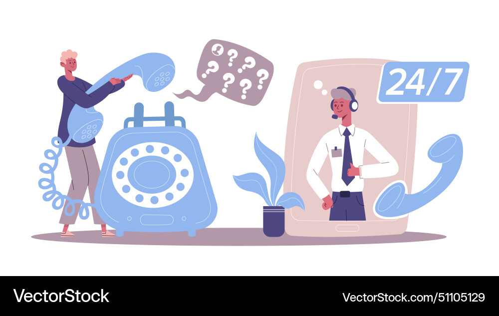 Personal assistant call center customer support Vector Image