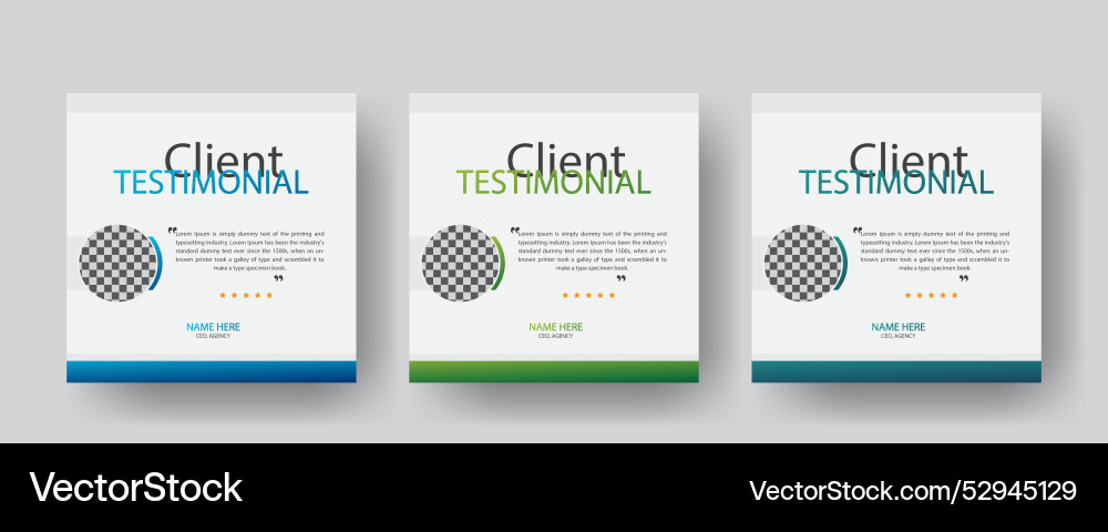Professional client testimonial design Royalty Free Vector