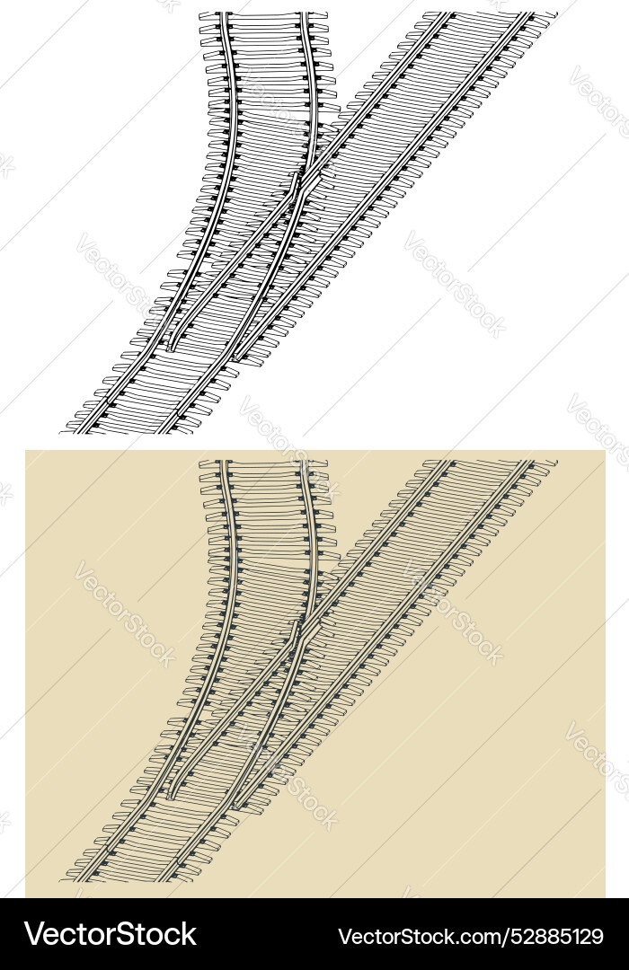 Railway junction Royalty Free Vector Image - VectorStock