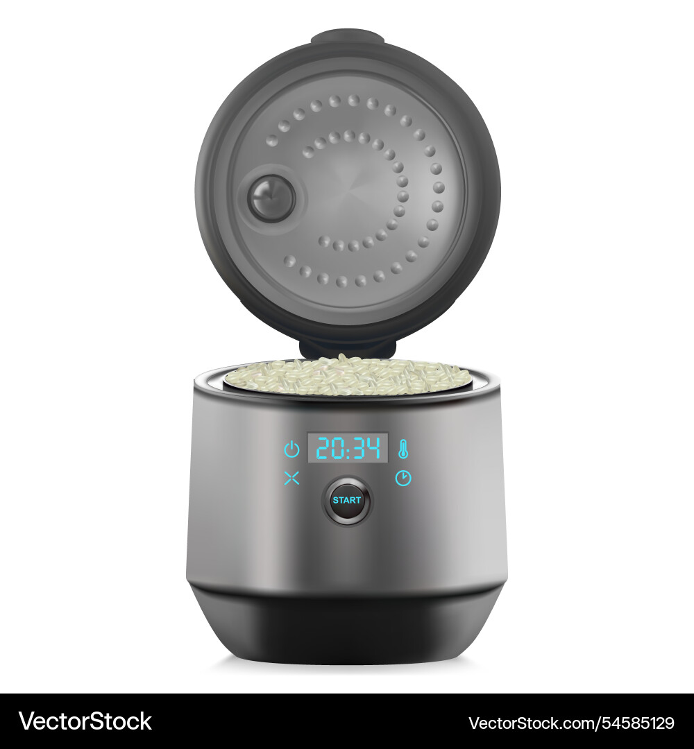Realistic detailed 3d electric rice cooker Vector Image