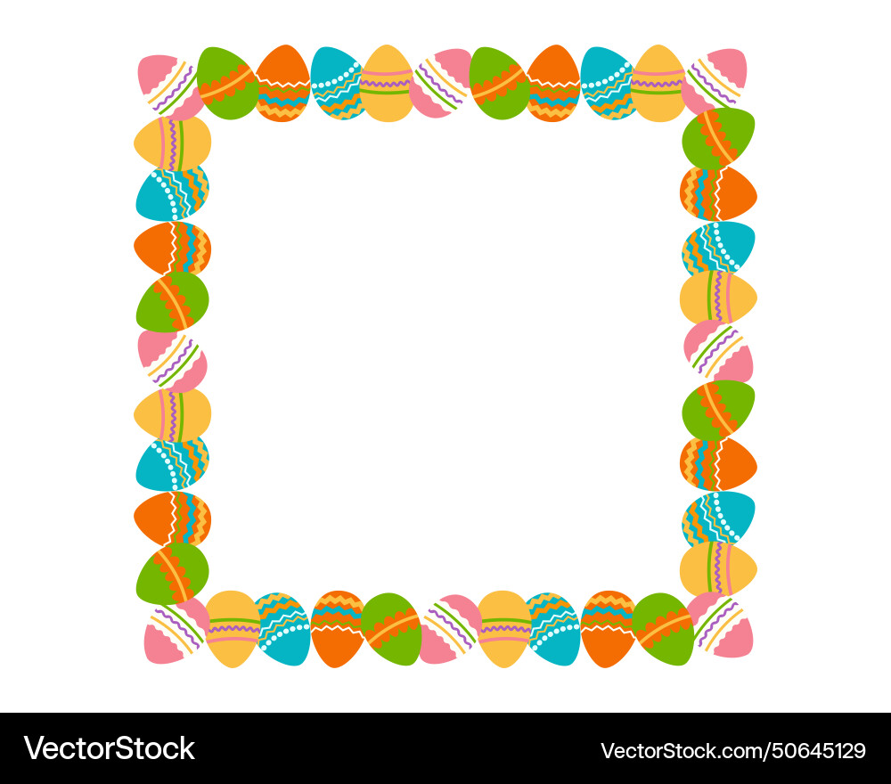 Square decorative easter frame Royalty Free Vector Image