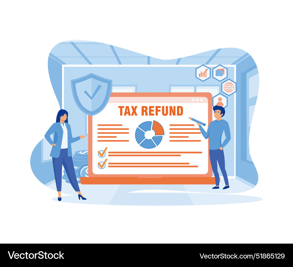 Tax refund concept declaration approved idea Vector Image