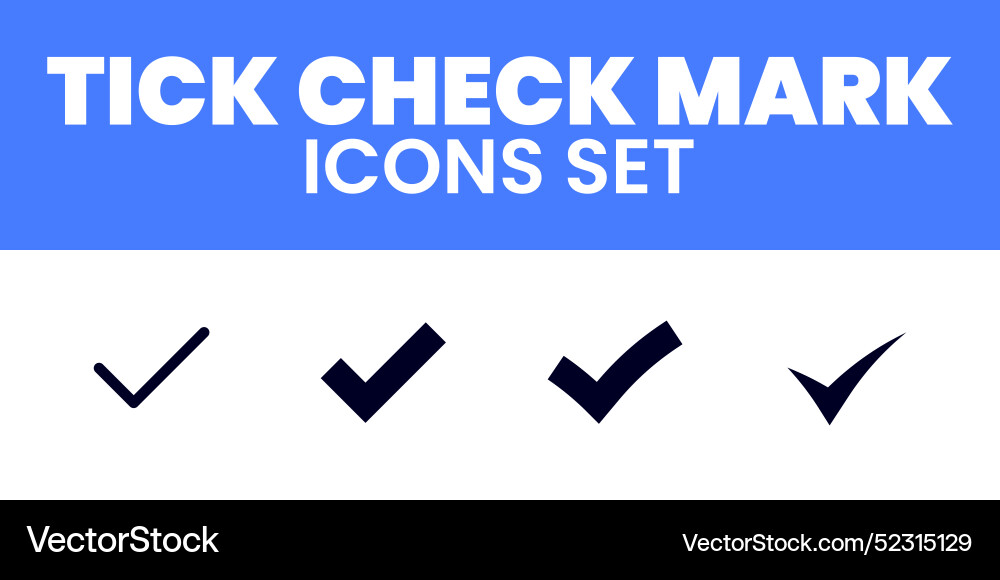 Tick mark icons set check Royalty Free Vector Image