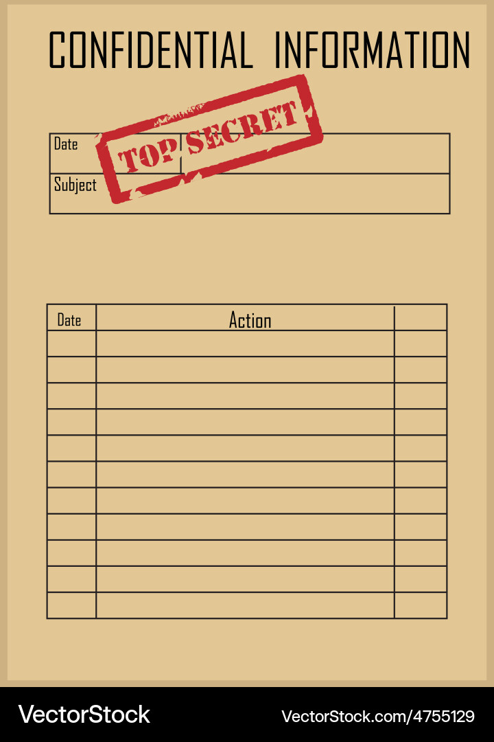 Top Secret Folder Template