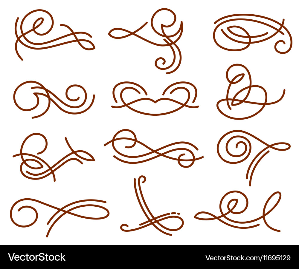 Vintage Flourish Swirls Royalty Free Vector Image
