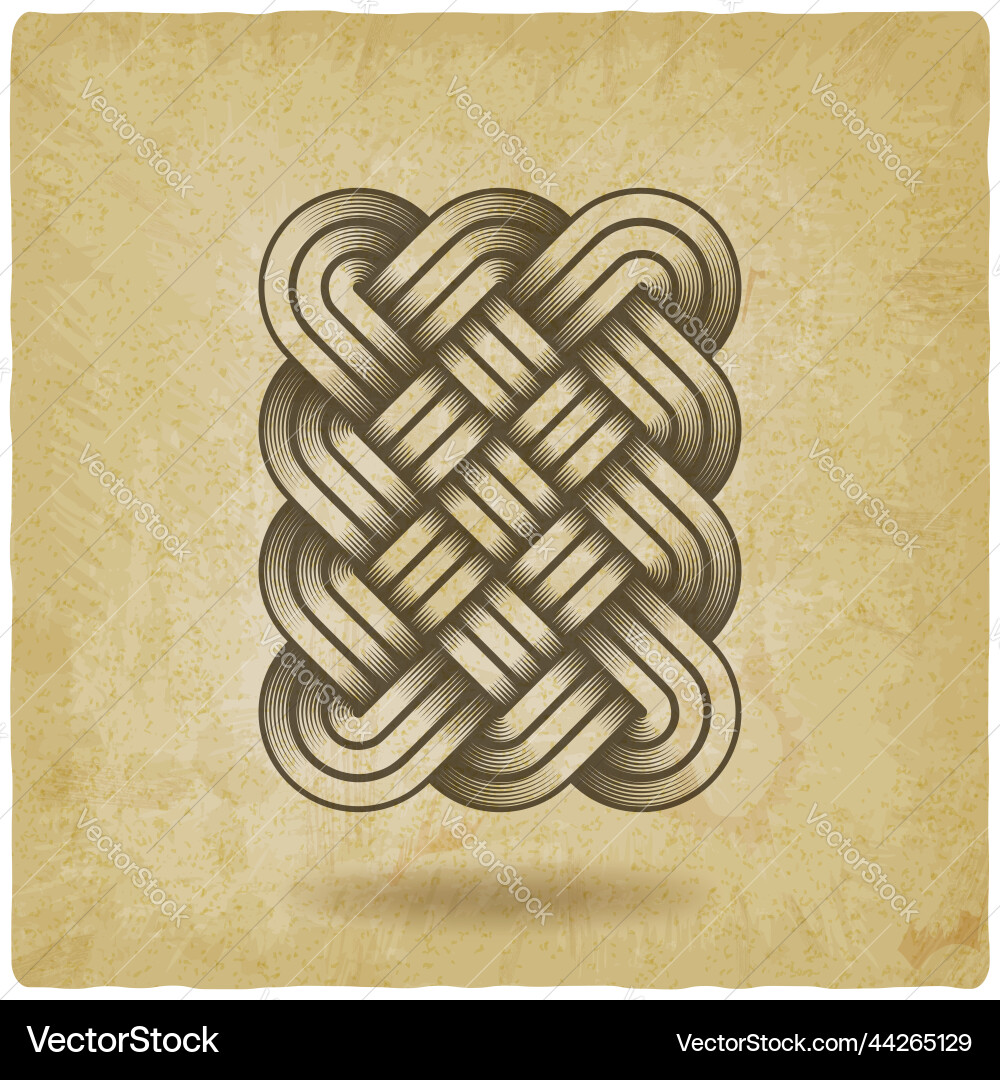 Weaving symbol abstract knot icon on vintage Vector Image