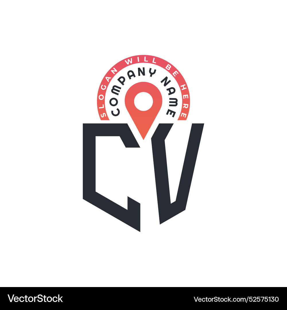 Cv location logo design for human resources Vector Image