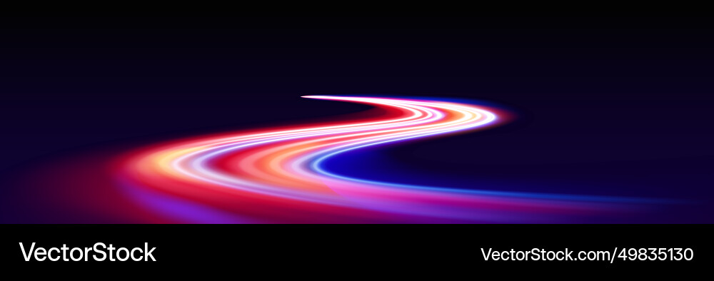 Fast speed light line on black background Vector Image