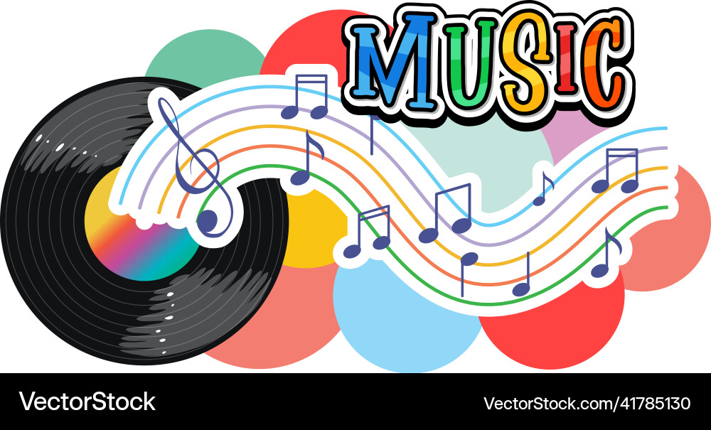 Font design for word music with notes Royalty Free Vector