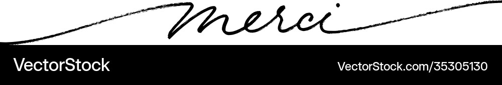 French Merci Calligraphy Royalty Free Vector Image