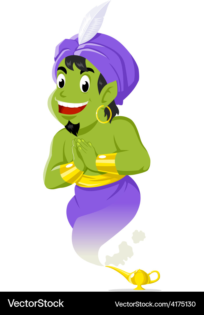 Genie cartoon Royalty Free Vector Image - VectorStock