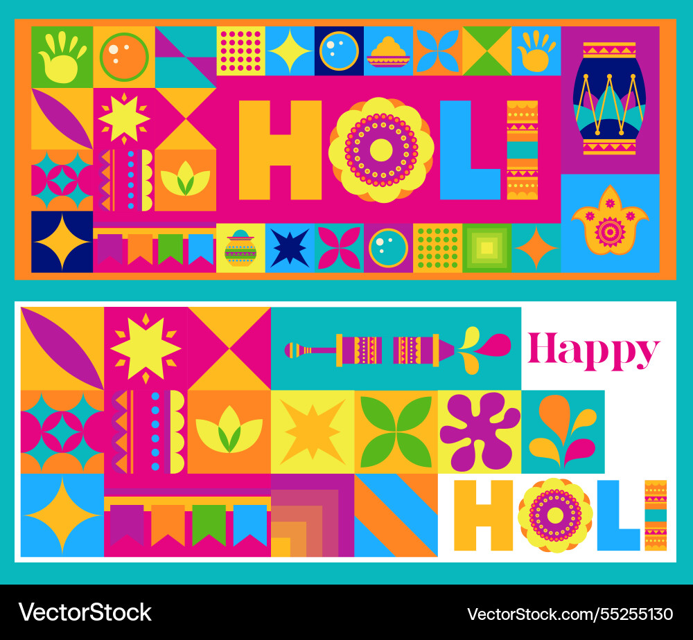 Happy holi typography design Royalty Free Vector Image
