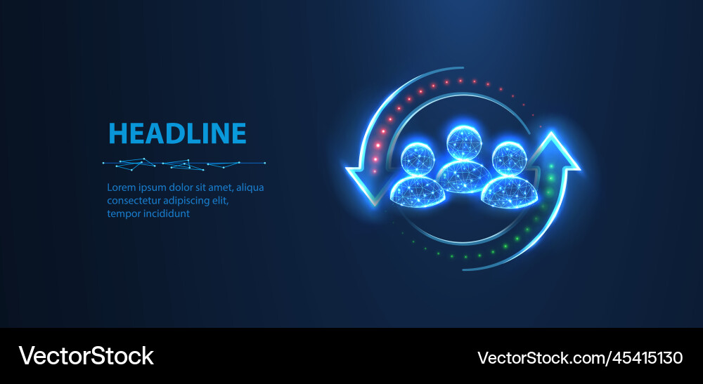 Hr update three man icons inside arrows Royalty Free Vector