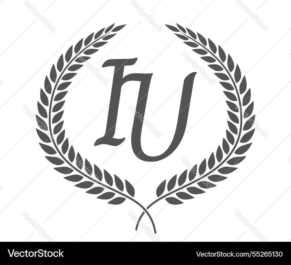 Initial letter i and u iu monogram logo design Vector Image