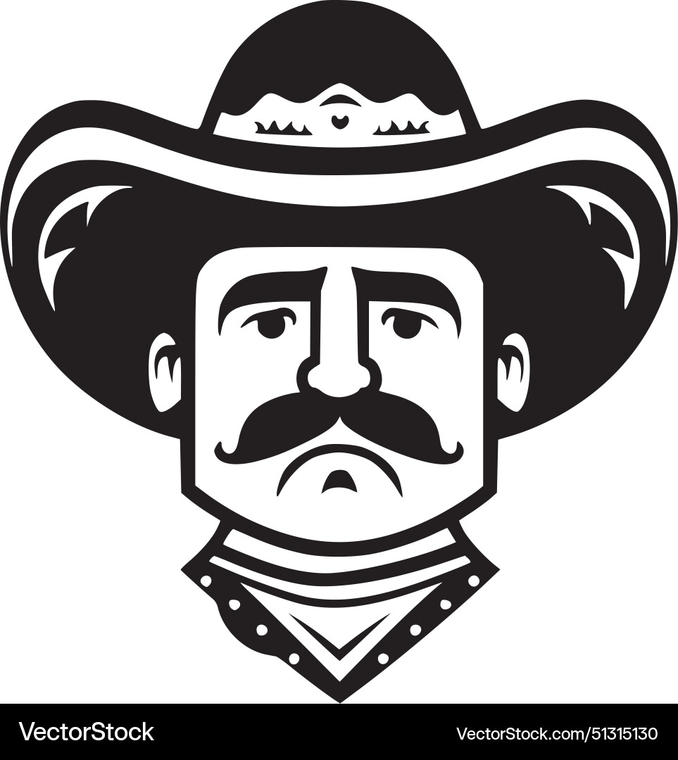 Mexican - black and white Royalty Free Vector Image