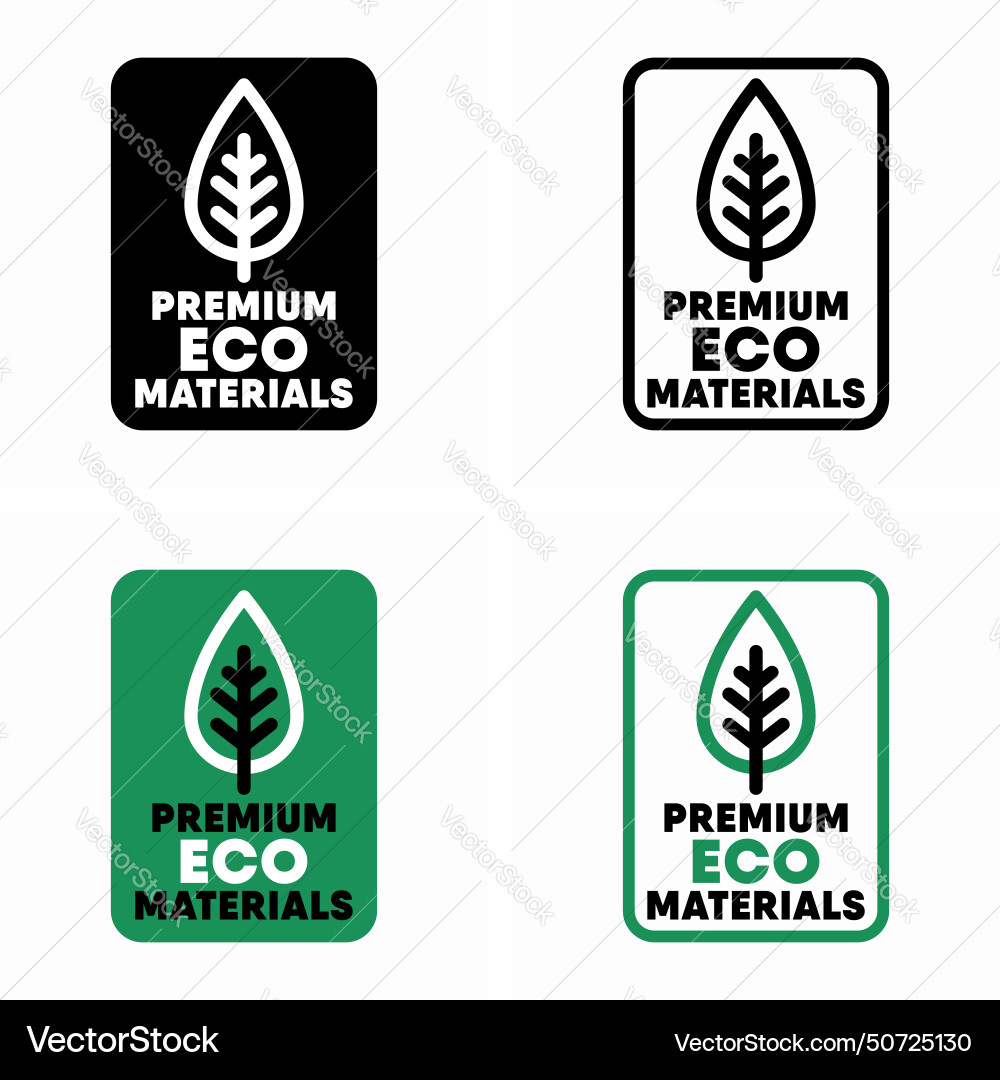 Premium eco materials information sign Royalty Free Vector