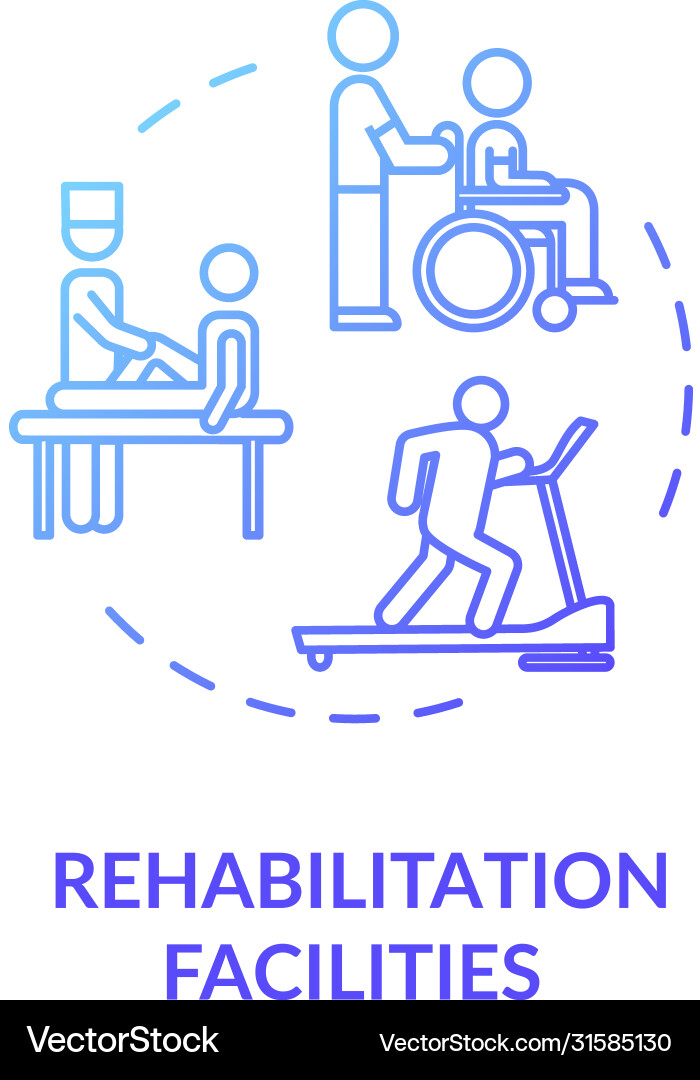 Rehabilitation facilities concept icon Royalty Free Vector