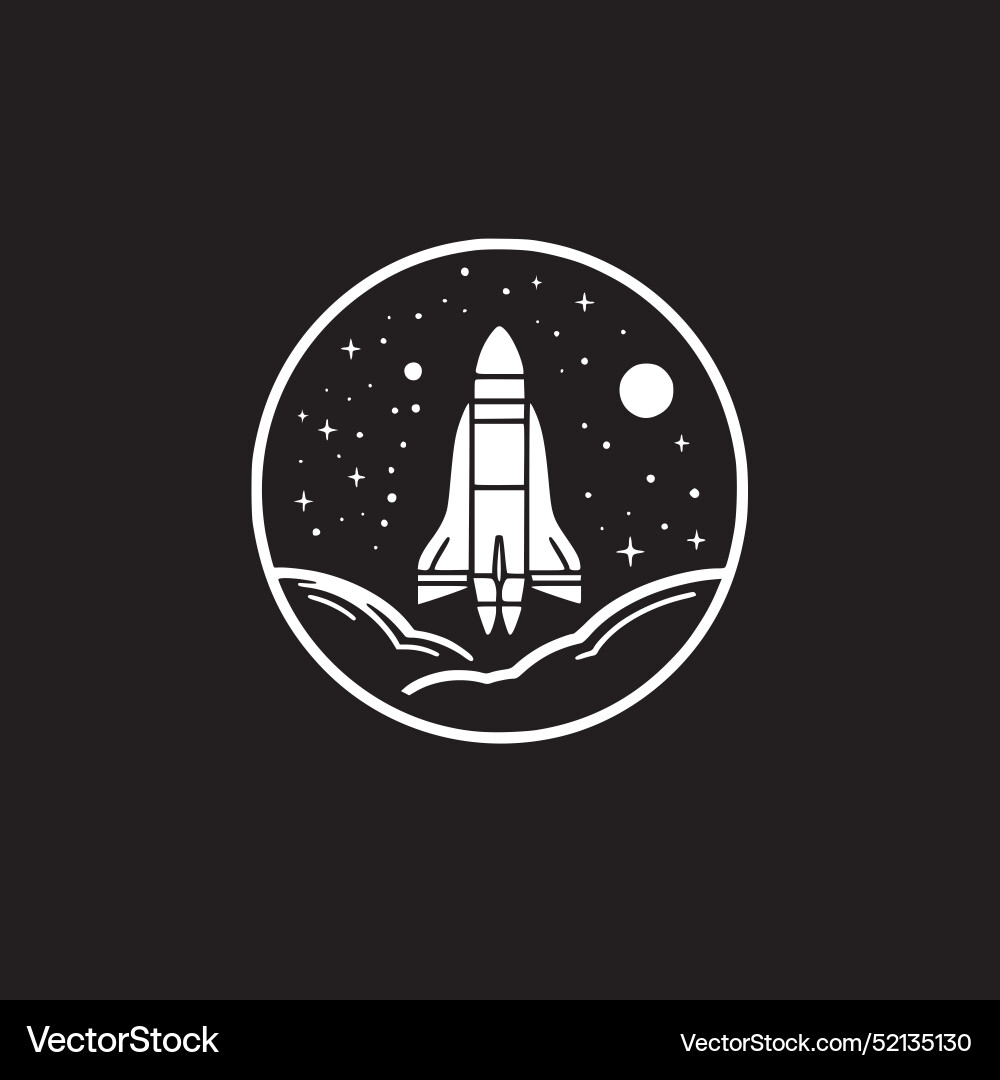 Space - black and white isolated icon Royalty Free Vector