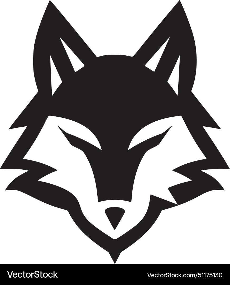 Wolf - minimalist and flat logo Royalty Free Vector Image