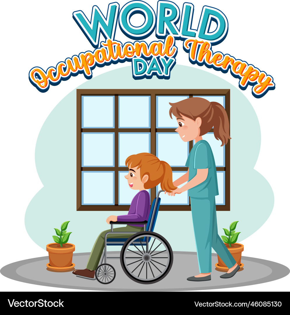 World occupational therapy day text design Vector Image