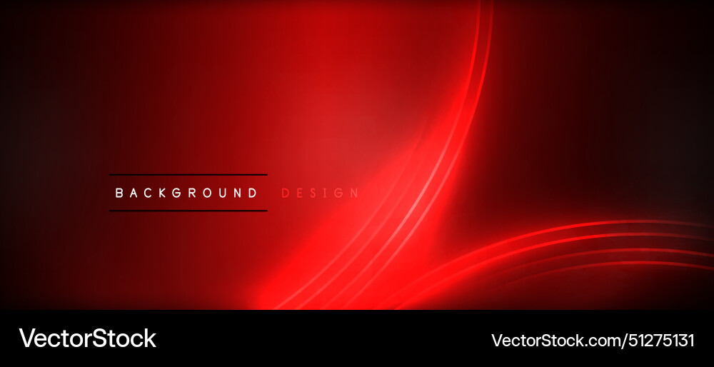 A red and black background with glowing wave Vector Image