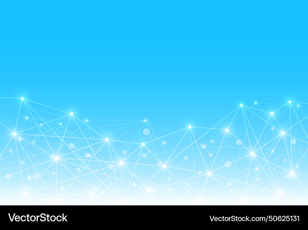 Abstract geometric mesh lines and dot connection Vector Image