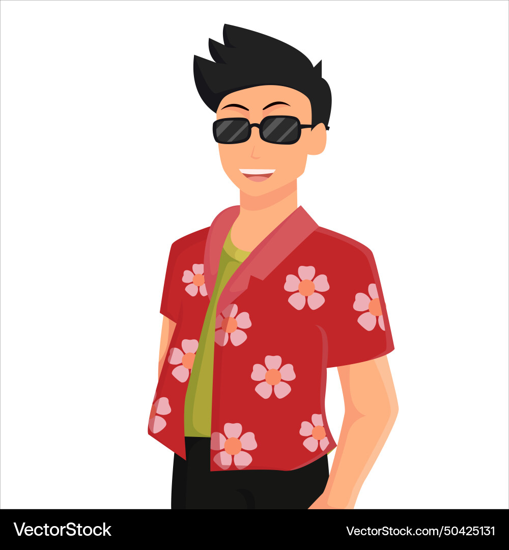 Beach man character design Royalty Free Vector Image