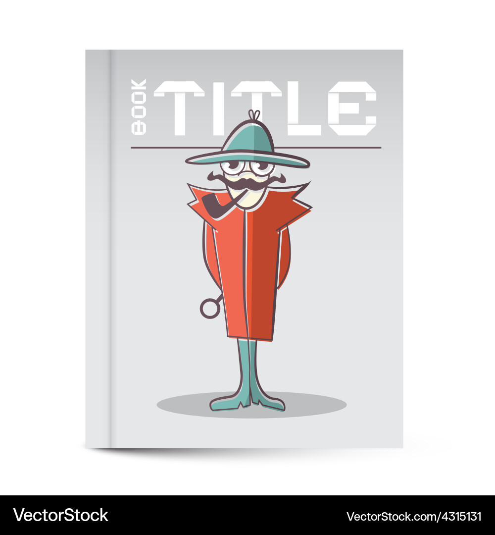 Book cover with detective Royalty Free Vector Image