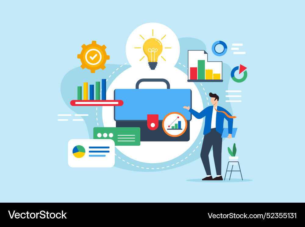 Business case development creating compelling Vector Image
