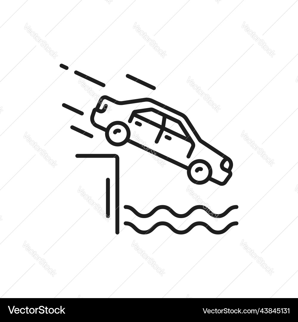 Car crash accident or vehicle damage line icon Vector Image